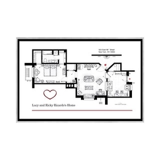 iCanvas "Apartment From I Love Lucy" by TV Floorplans & More Framed - Bed Bath & Beyond - 37642312